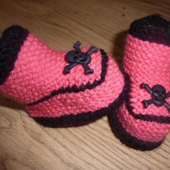 Hand Knitted Funky Baby Booties on Luulla